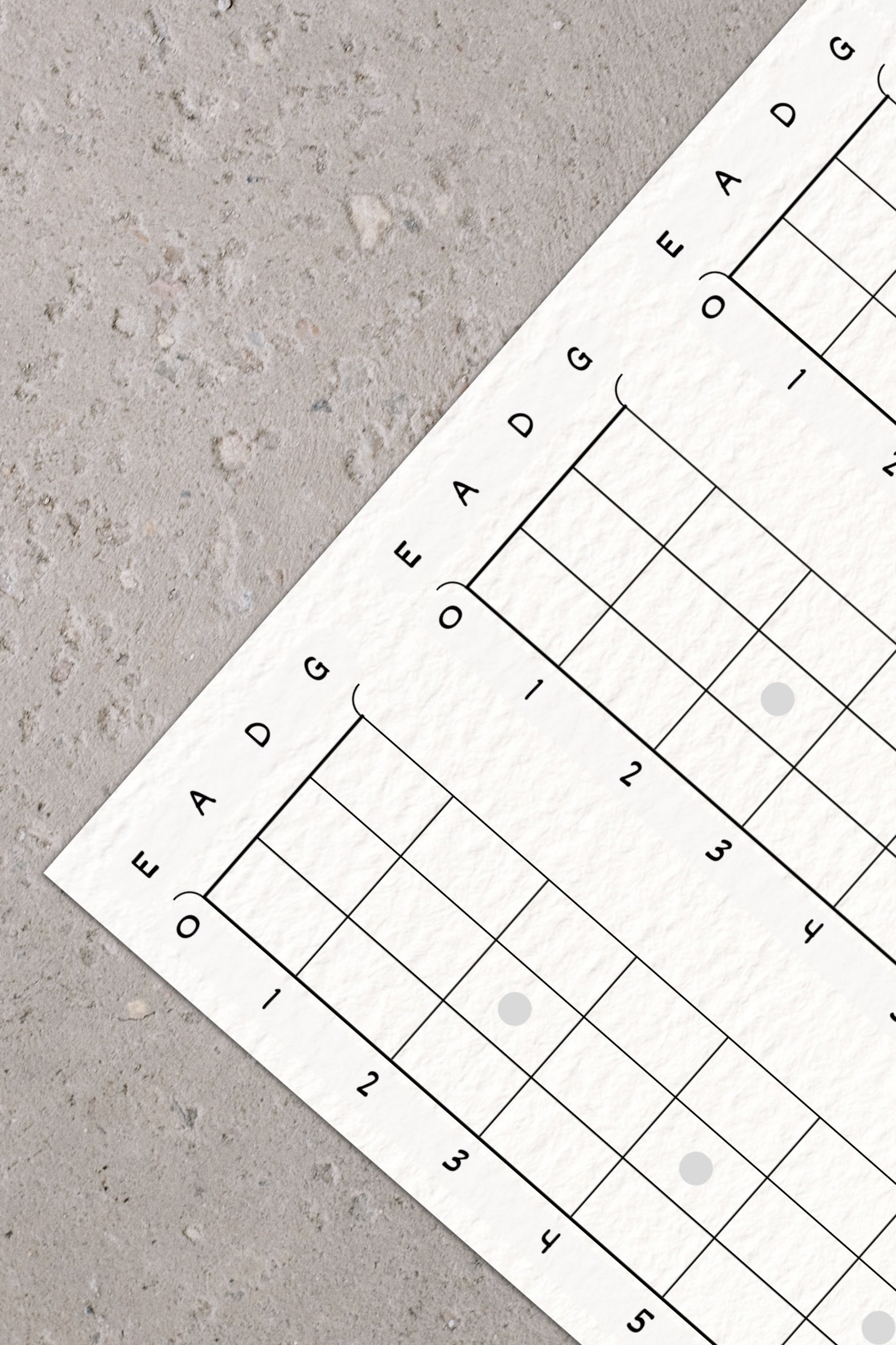 Printable Blank Bass Guitar Fretboard Chart Neck Diagram Teacher ...