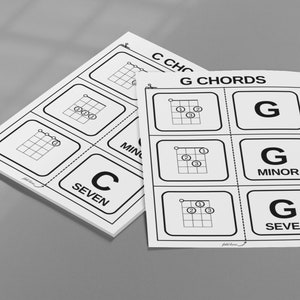 Ukulele Chord Flash Cards for Beginners With Bonus Chord Sheet ...