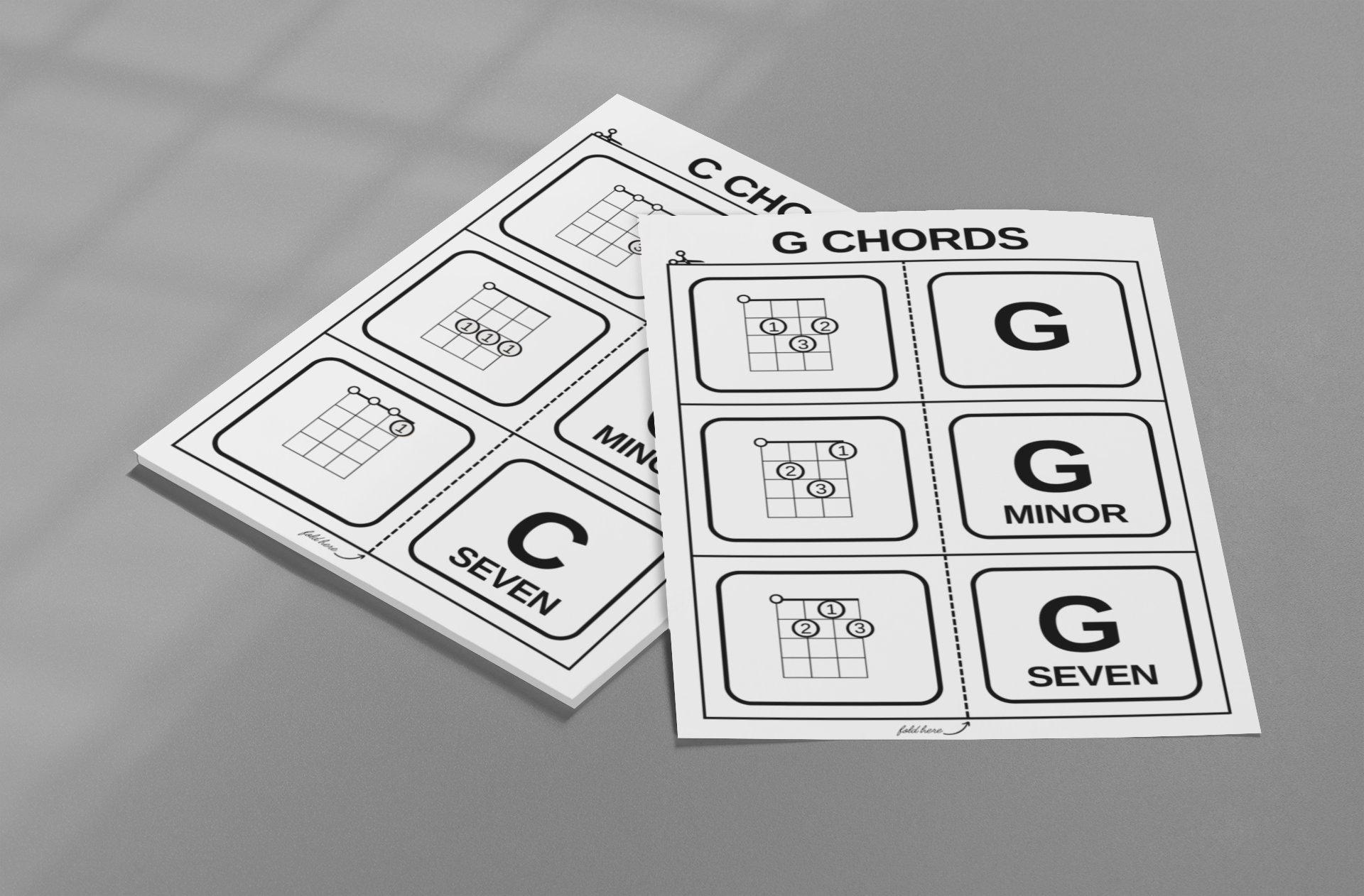 Ukulele Chord Flash Cards for Beginners: Printable Chord Sheet (PDF) - Etsy