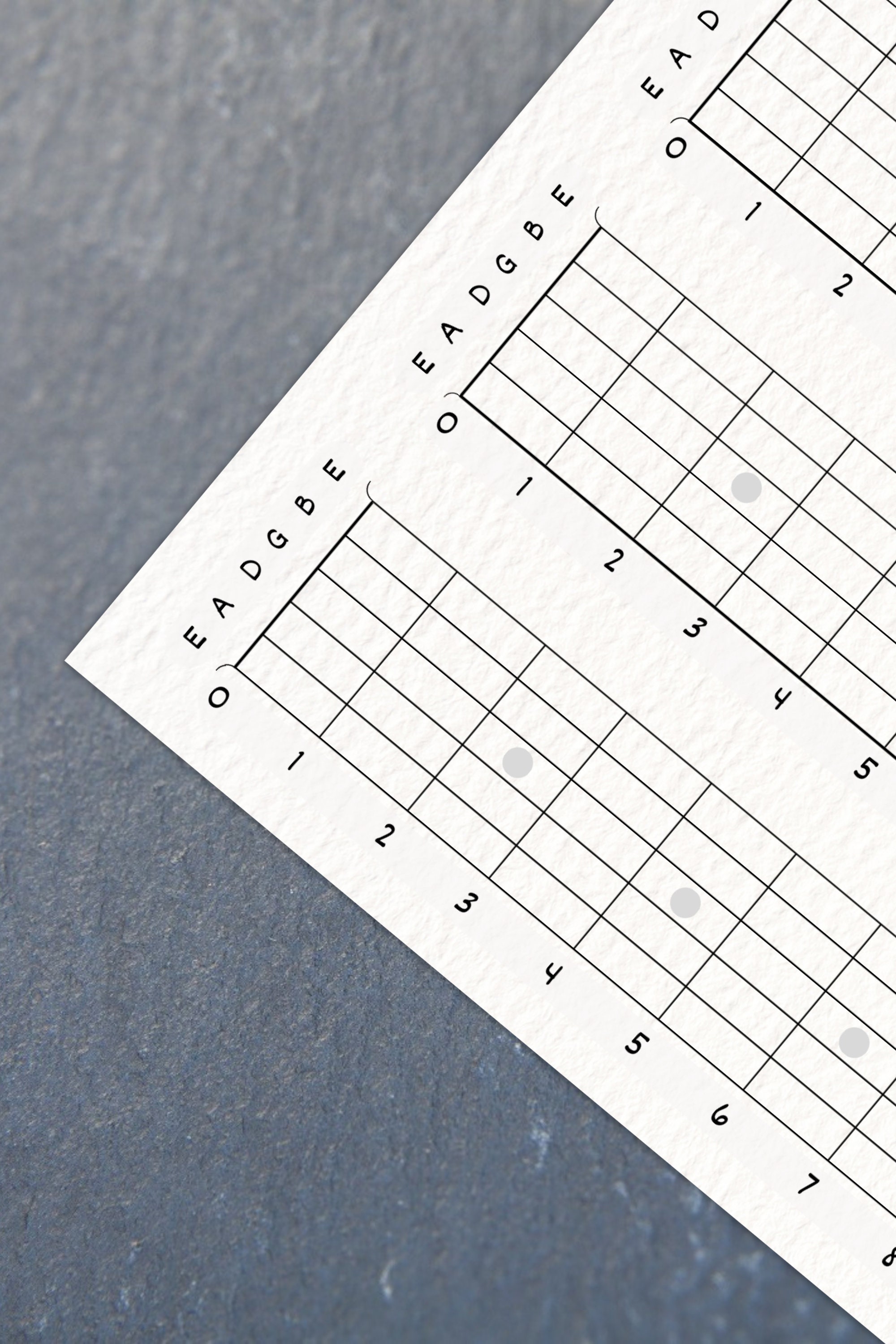 Printable Blank Guitar Fretboard Chart Neck Diagram Teacher Student ...