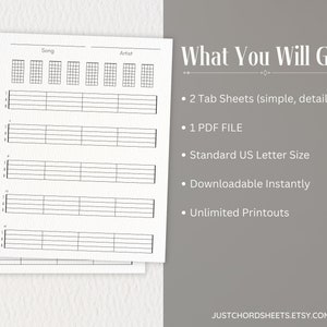 Blank Banjo Tabs Plus Chord Charts for Beginners Bluegrass Printable at ...