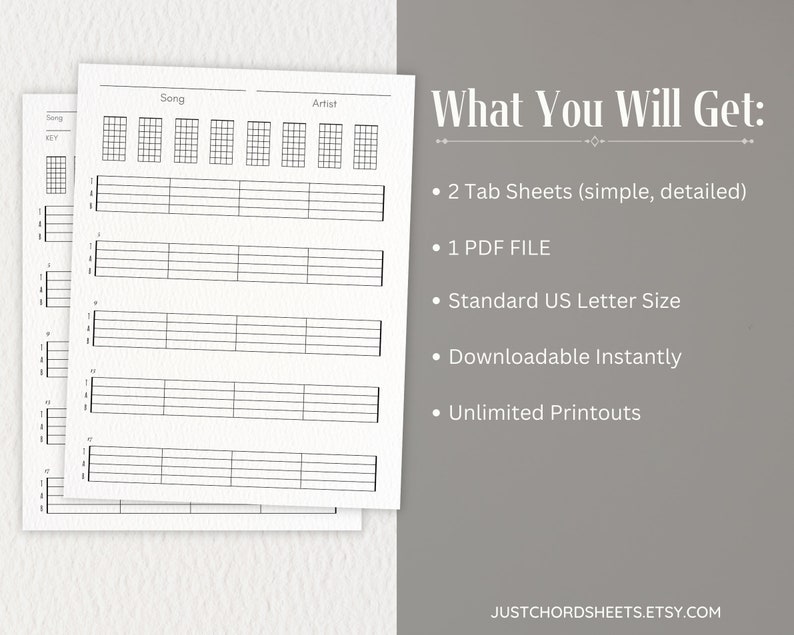 Blank Banjo Tabs Plus Chord Charts for Beginners Bluegrass Printable at ...