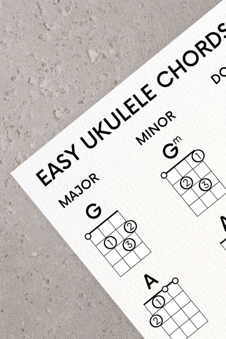 Ukulele Chord Charts for Beginners Printable at Home on Standard U.S ...