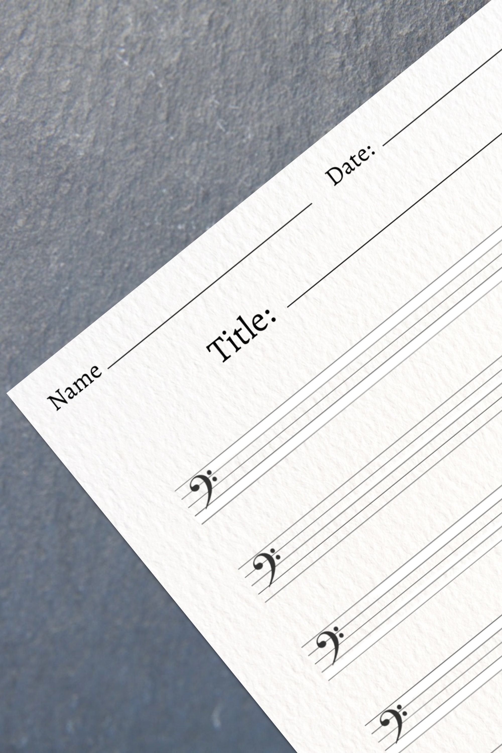 Printable Blank Bass Clef Sheet Music Notation Sheets Staff Stave Print ...