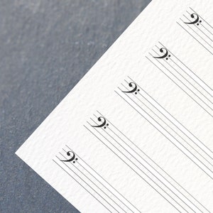 Printable Blank Bass Clef Sheet Music Notation Sheets Staff Stave Print ...