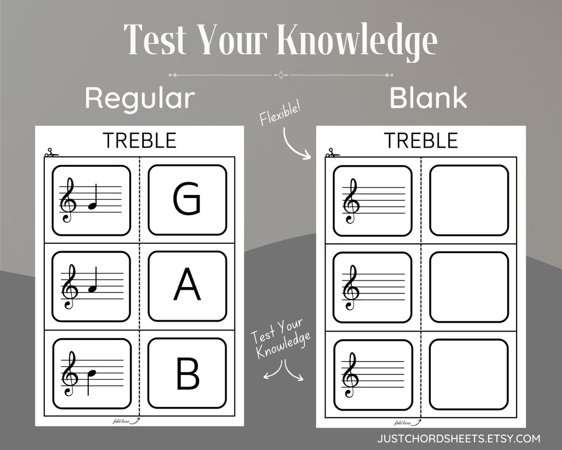 Treble Clef Flash Cards for Beginner Musicians With Bonus Blank Music ...