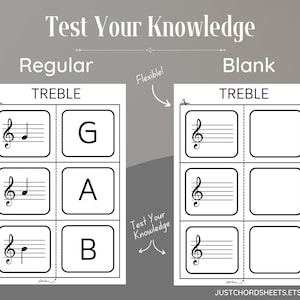 Treble Clef Flash Cards for Beginner Musicians Who Want to Learn Music ...