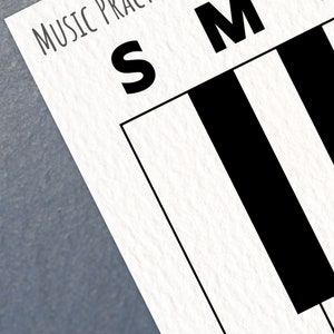 Piano Practice Chart: Fun Music Education Tracker (PDF Download) - Etsy