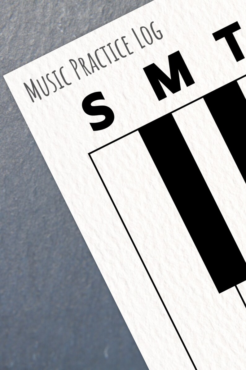 Piano Practice Chart Printable Music Education Log Habit Tracker ...