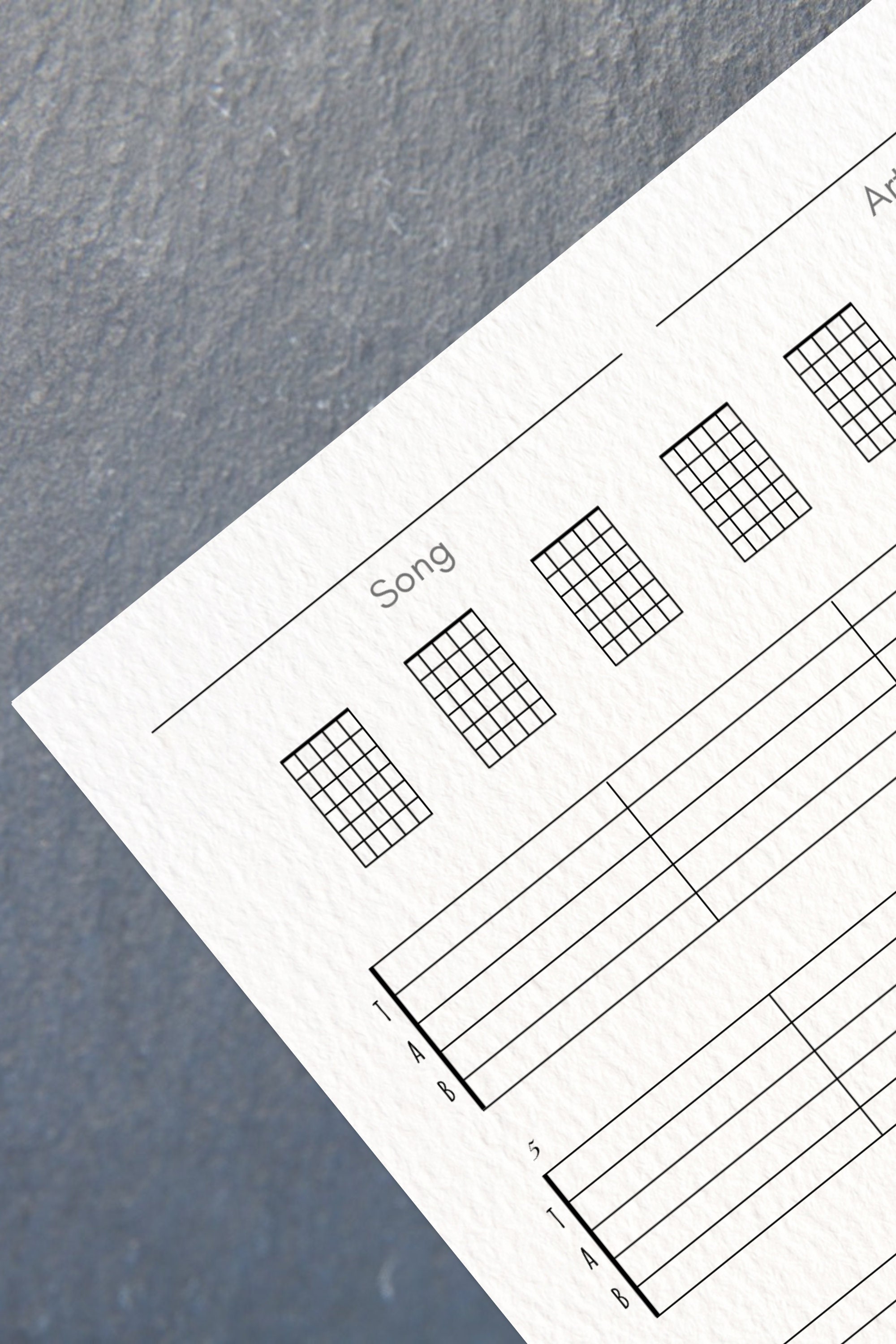 Blank Guitar Tabs Plus Chord Charts for Beginners Printable at Home on ...