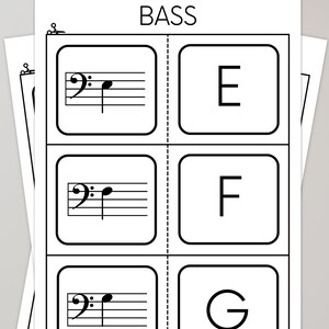 Bass Clef Flashcards for Beginner Musicians Who Want to Learn Music ...