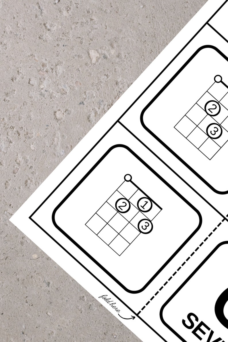 Ukulele Chord Flash Cards for Beginners: Printable Chord Sheet (PDF) - Etsy