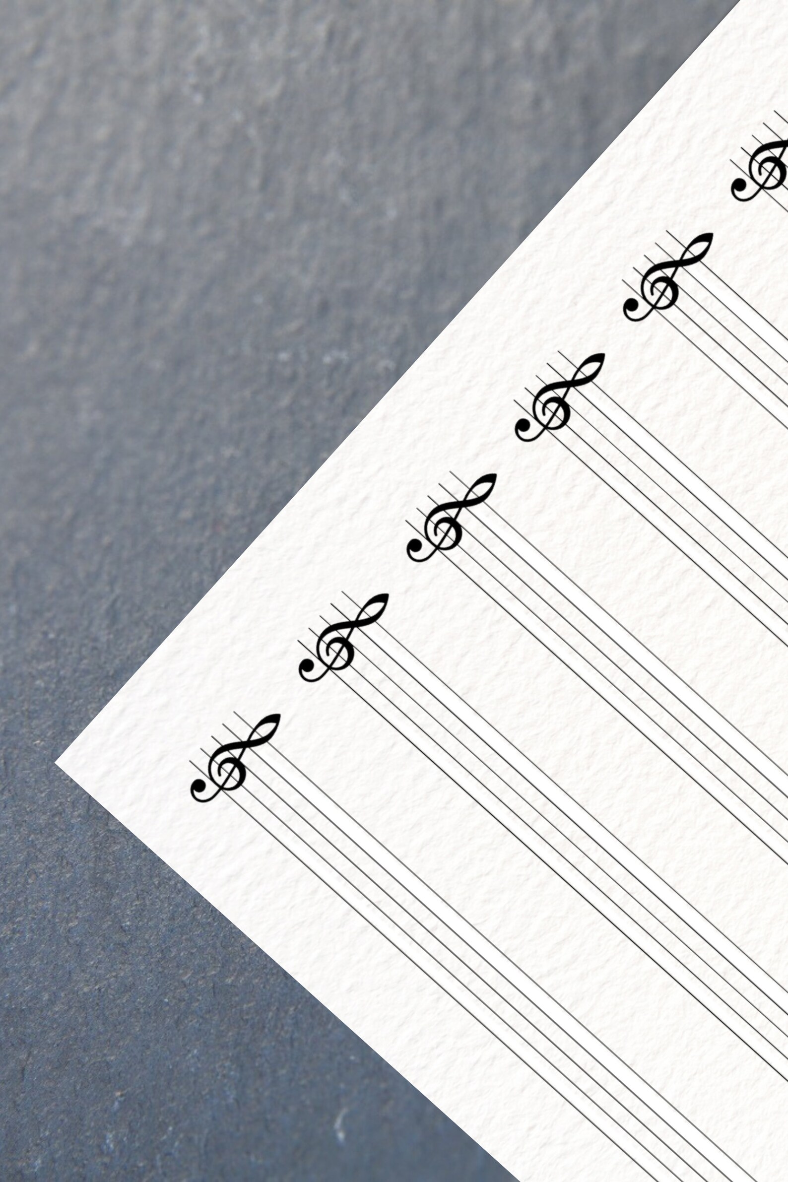 Printable Blank Sheet Music Treble Clef Notation Sheets Staff Stave ...