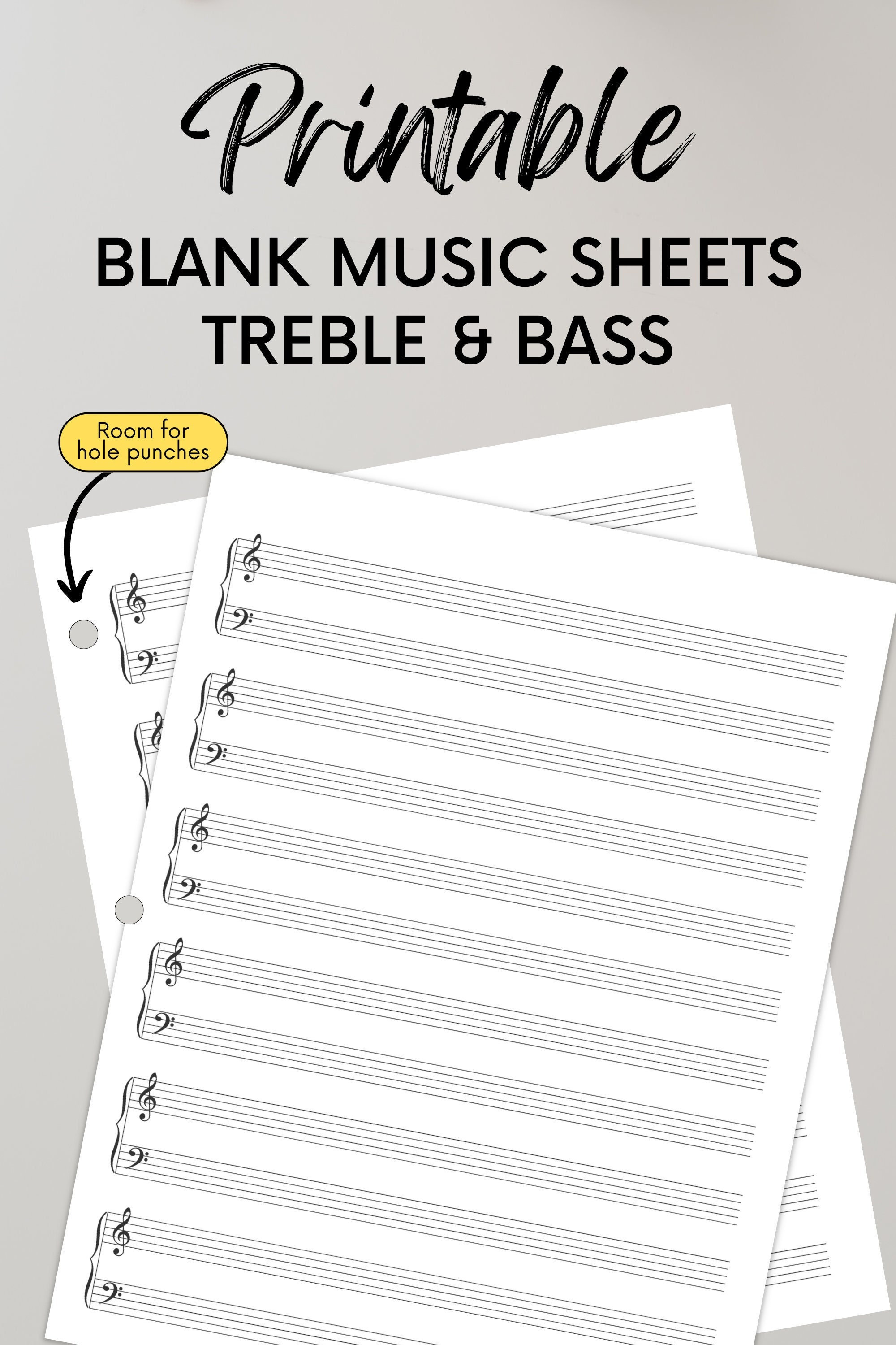 Blank Sheet Music Printable Manuscript Paper Printable Blank Music ...