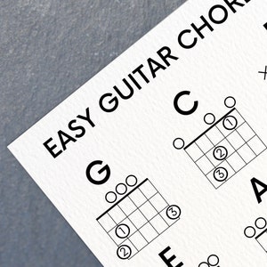 Guitar Chord Charts for Beginners Printable at Home on Standard U.S ...