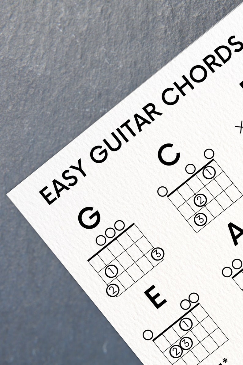 Guitar Chord Charts for Beginners Printable at Home on Standard U.S ...
