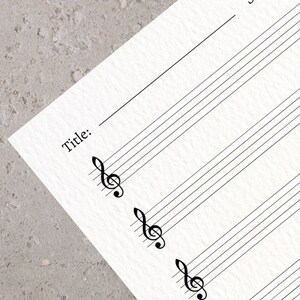 Printable Blank Sheet Music Treble Clef Notation Sheets Staff Stave ...