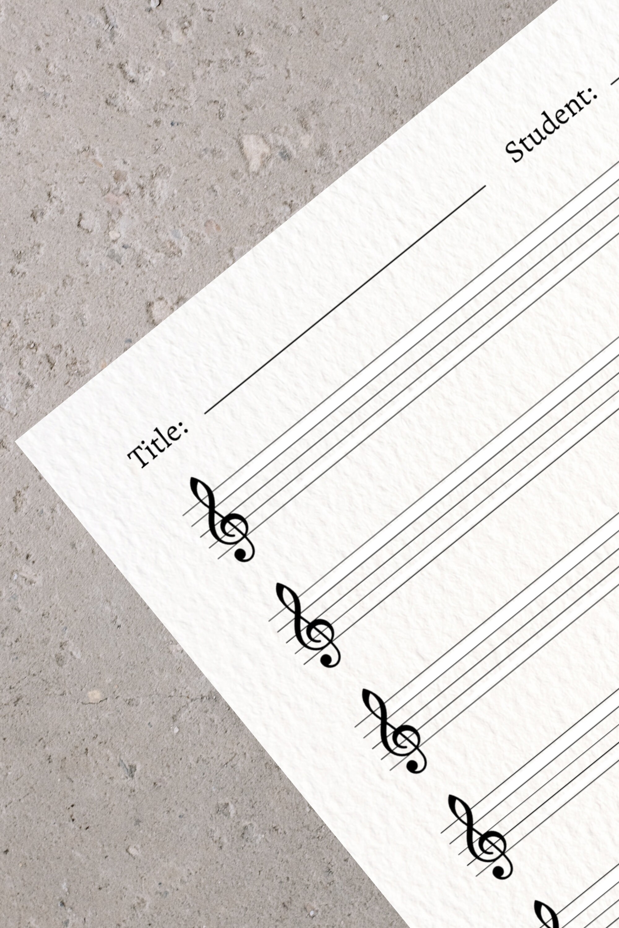 Printable Blank Sheet Music Treble Clef Notation Sheets Staff Stave ...
