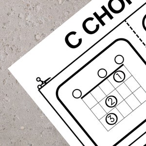 Guitar Chord Flash Cards for Beginners Printable at Home on Standard US ...