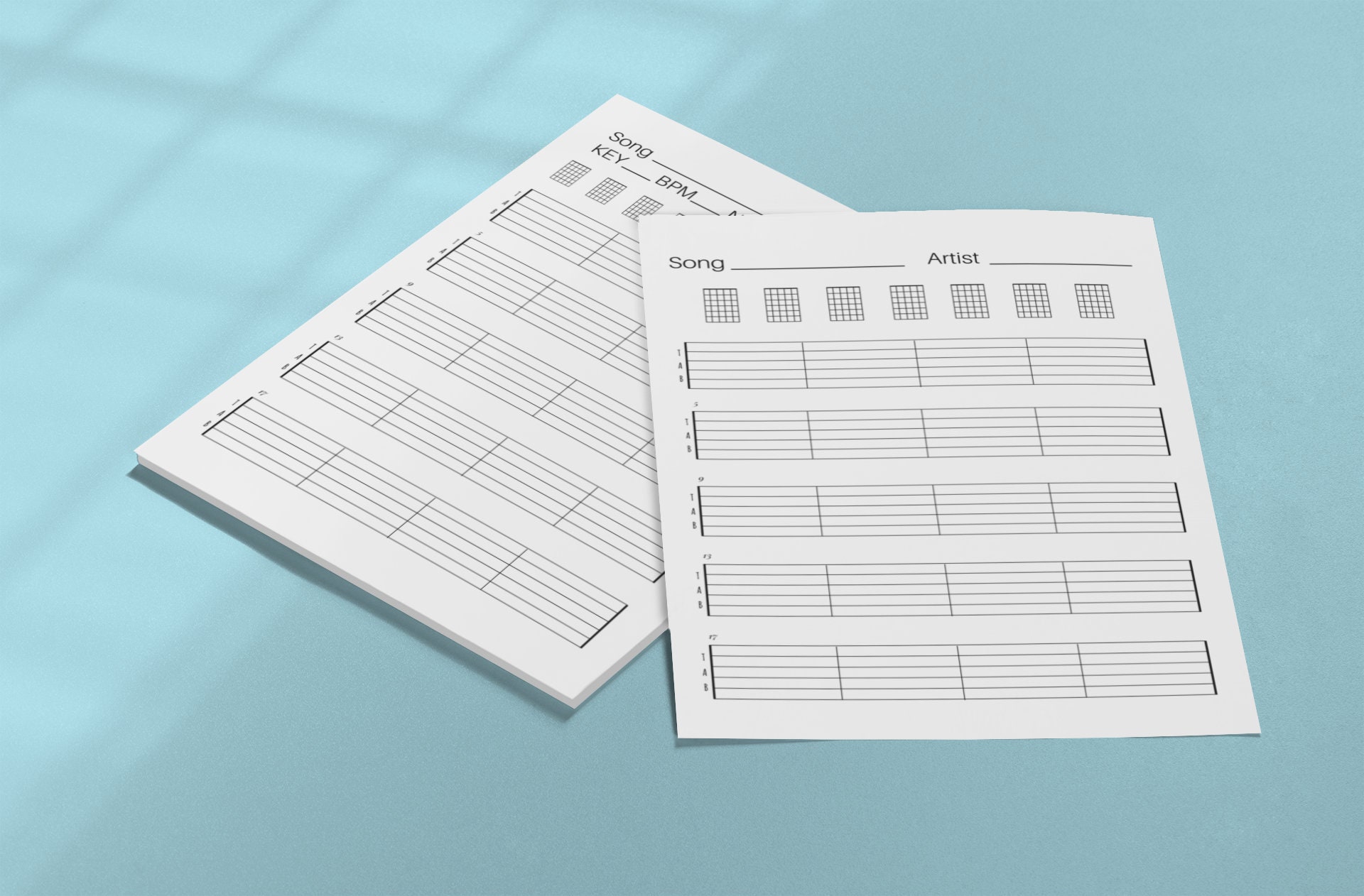 Blank Guitar Tabs Plus Chord Charts for Beginners Printable at Home on ...