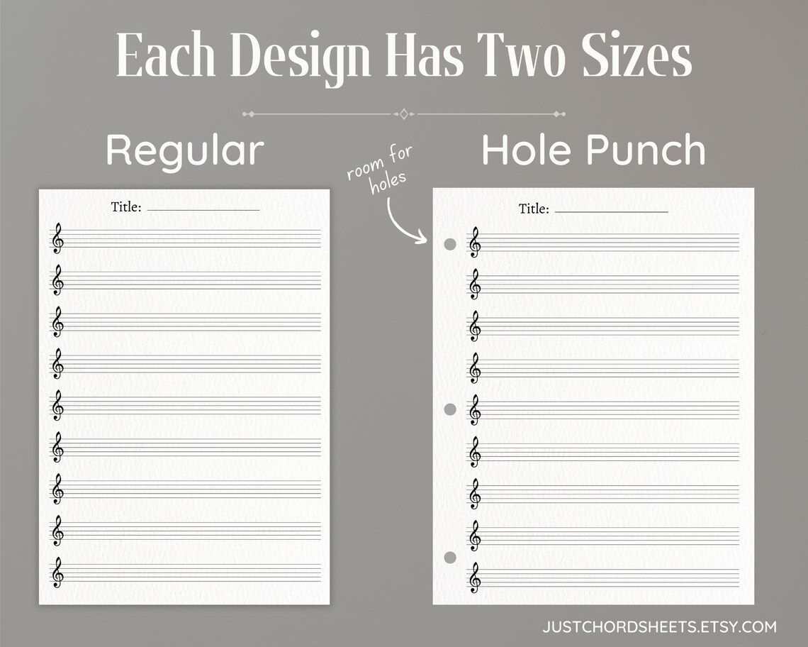 Printable Blank Sheet Music Treble Clef Notation Sheets Staff Stave ...