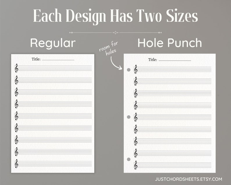 Printable Blank Sheet Music Treble Clef Notation Sheets Staff Stave ...