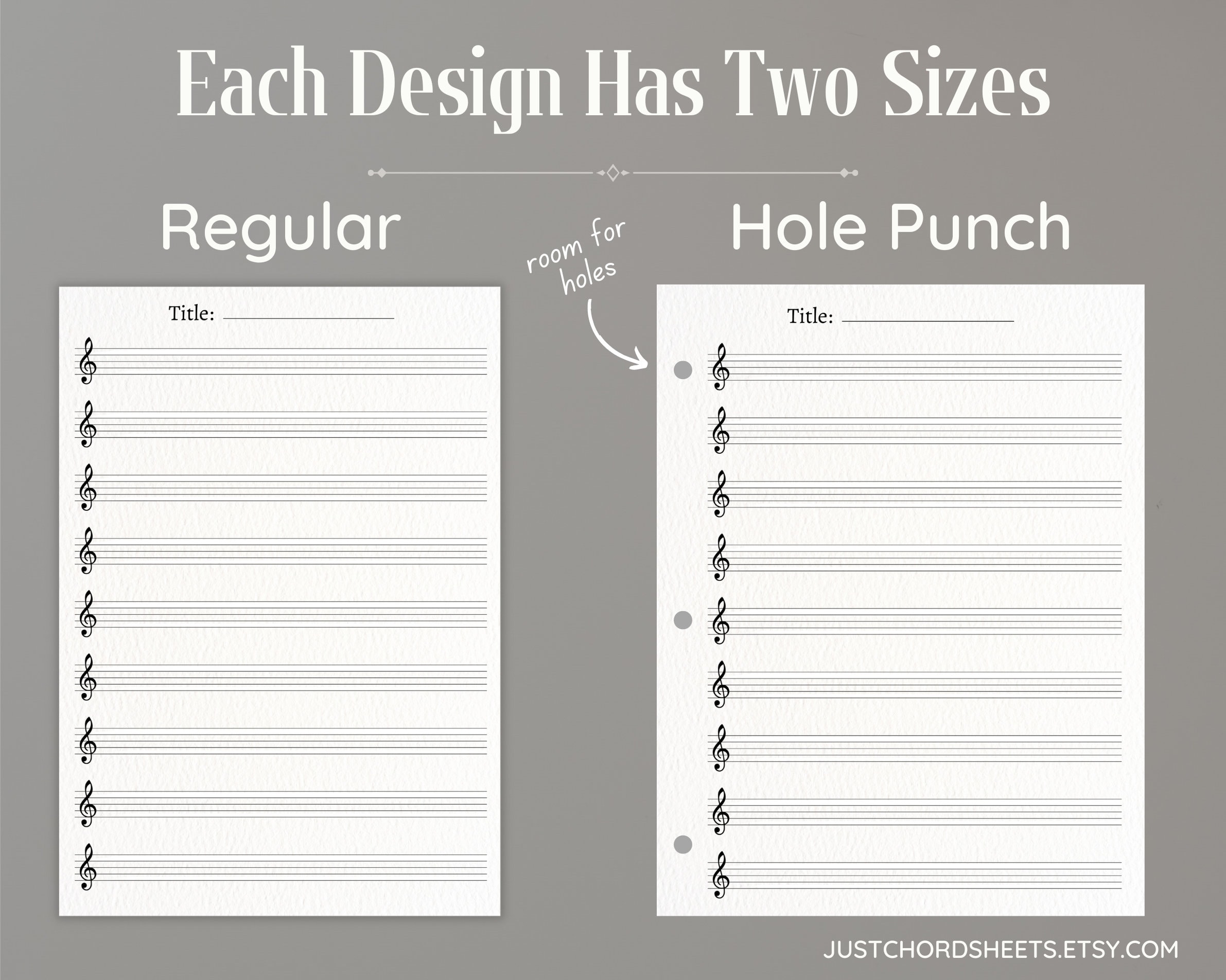 Printable Blank Sheet Music Treble Clef Notation Sheets Staff Stave ...