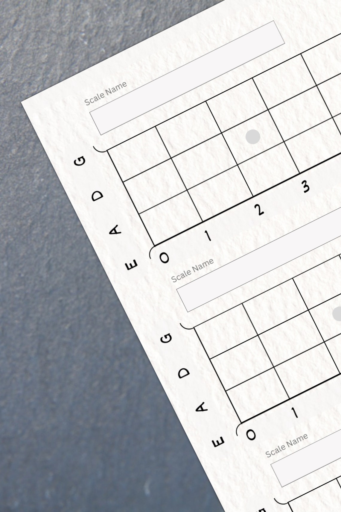 Printable Blank Bass Guitar Fretboard Chart Neck Diagram Teacher ...