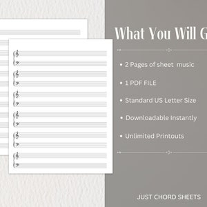 Blank Sheet Music Printable Manuscript Paper Printable Blank Music ...