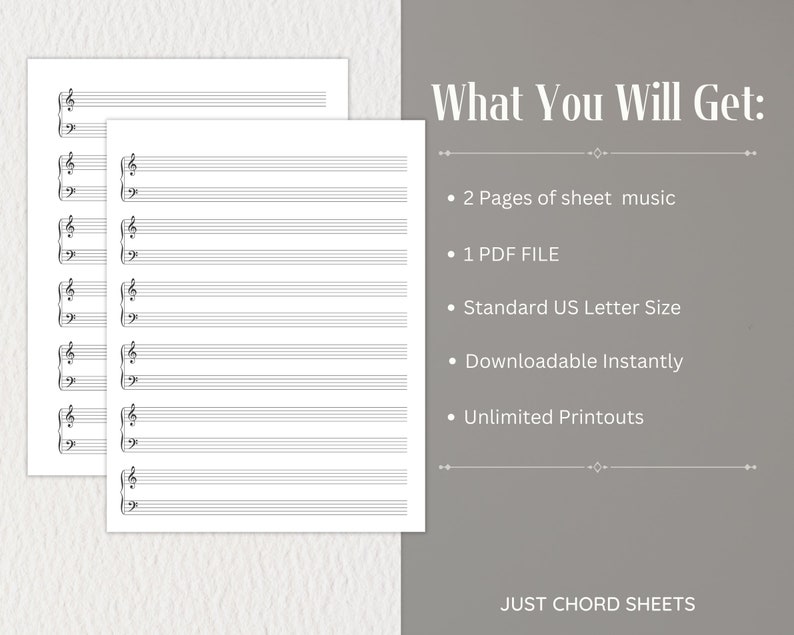 Blank Sheet Music Printable Manuscript Paper Printable Blank Music ...
