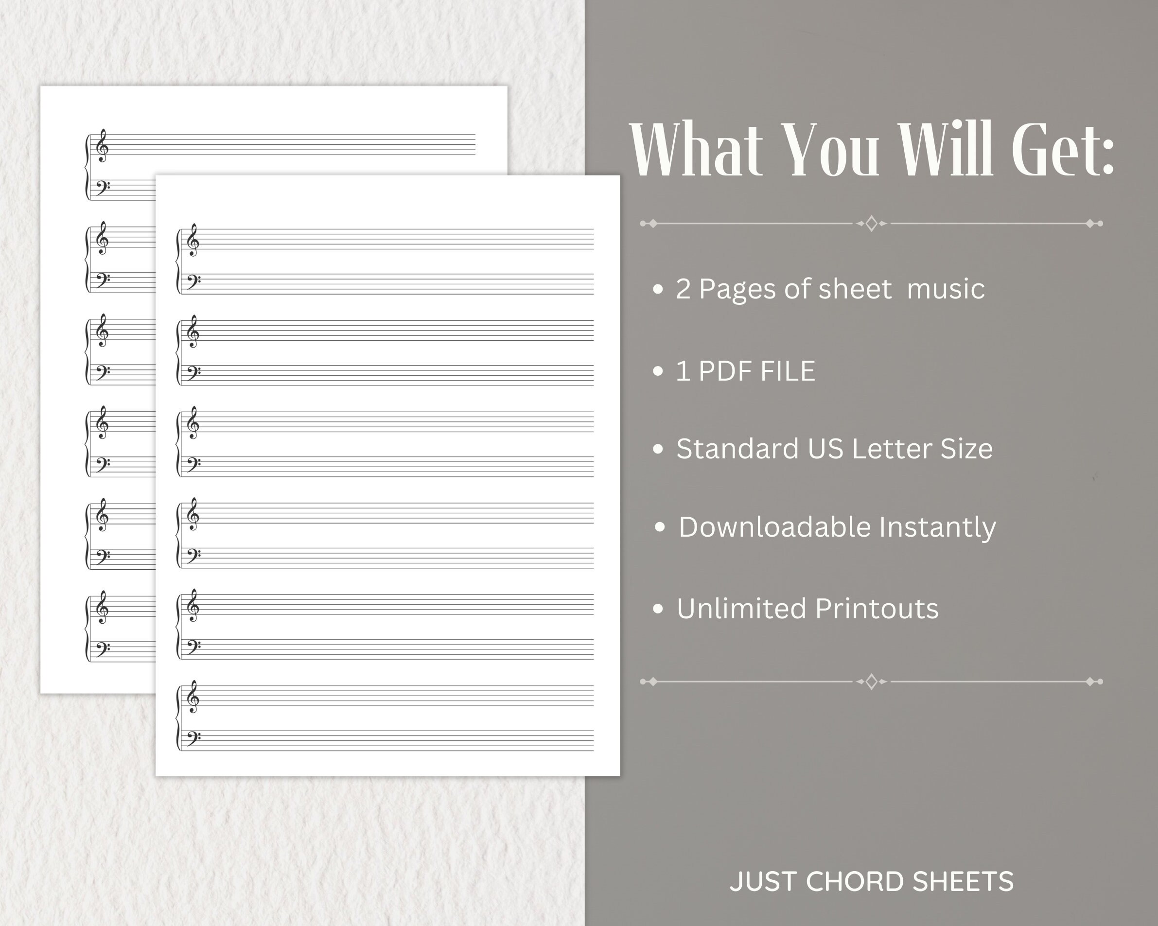 Blank Sheet Music Printable Manuscript Paper Printable Blank Music ...