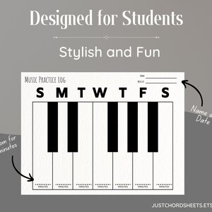 Piano Practice Chart: Fun Music Education Tracker (PDF Download) - Etsy