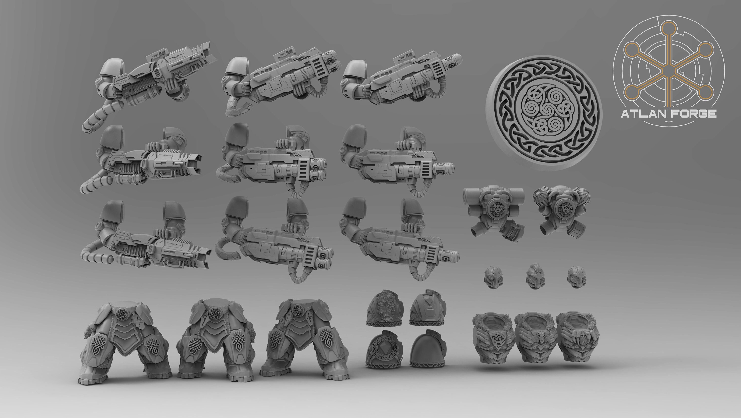 Asgardian Heavy Aegis Space Marines 3 Man Unit Atlan Forge - Etsy