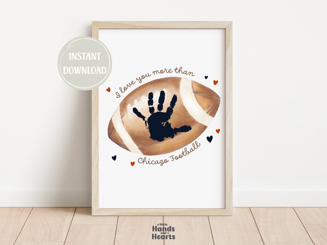 Chicago Football Handprint Art Printable Diy Instant Download Fathers ...