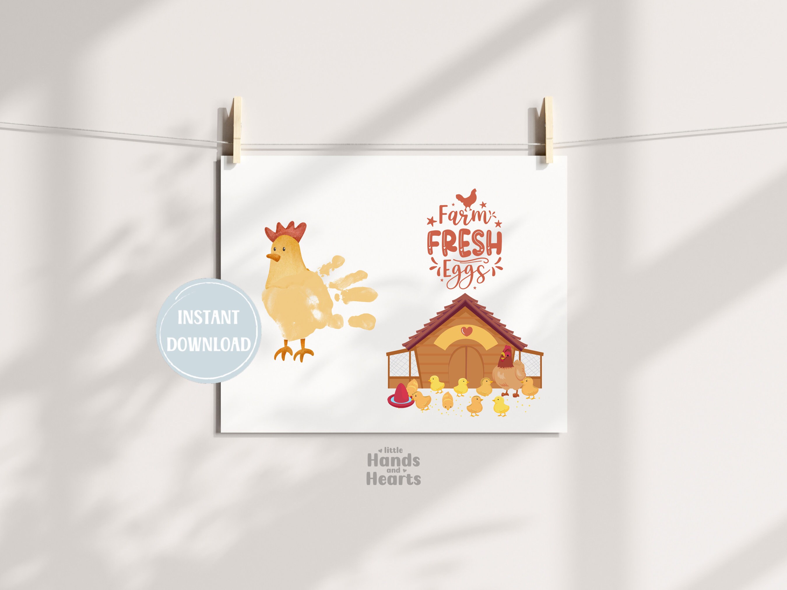Farm Animal Handprint Craft Bundle Printable Personalized DIY Keepsake ...