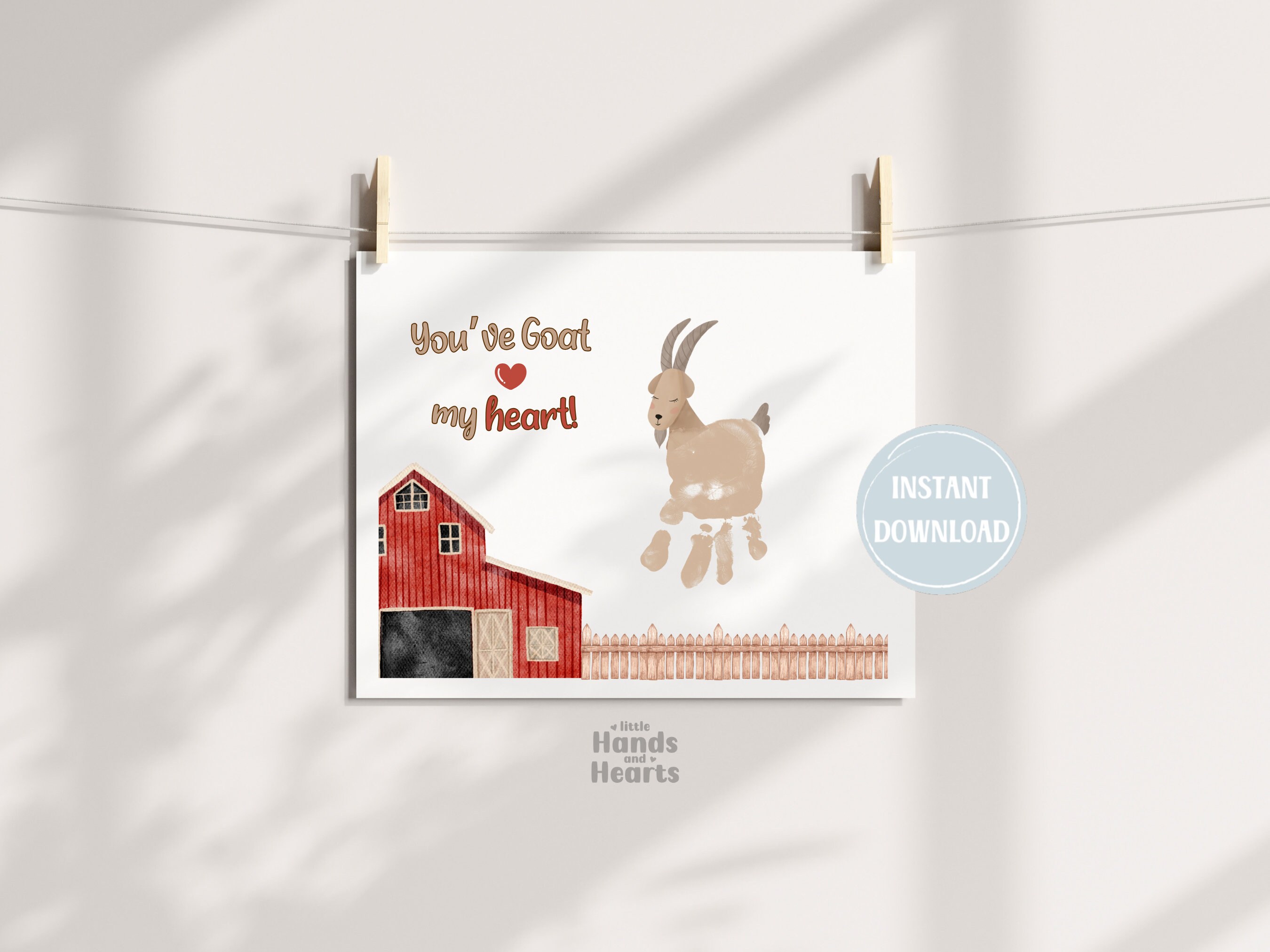 Goat Handprint Craft Printable Personalized DIY Keepsake Art for ...
