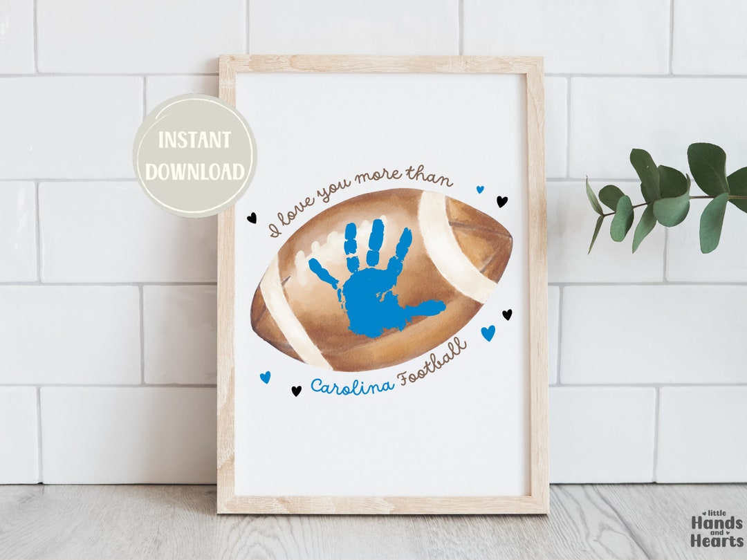 Carolina Football Handprint Art Printable Diy Instant Download Fathers ...