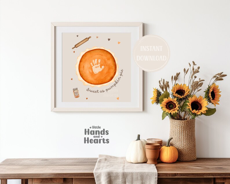 Pumpkin Pie Handprint Craft Fall Handprint Craft Handprint Art ...