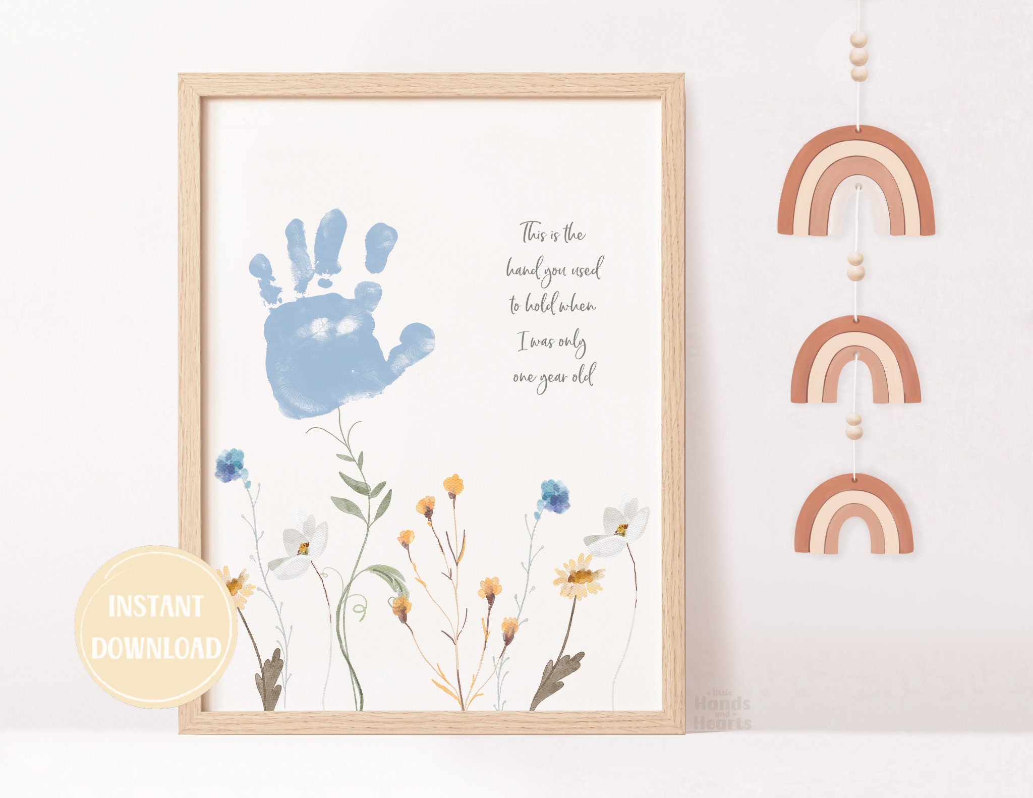 One Year Old Handprint Craft Toddler Handprint Art Baby Handprint DIY ...