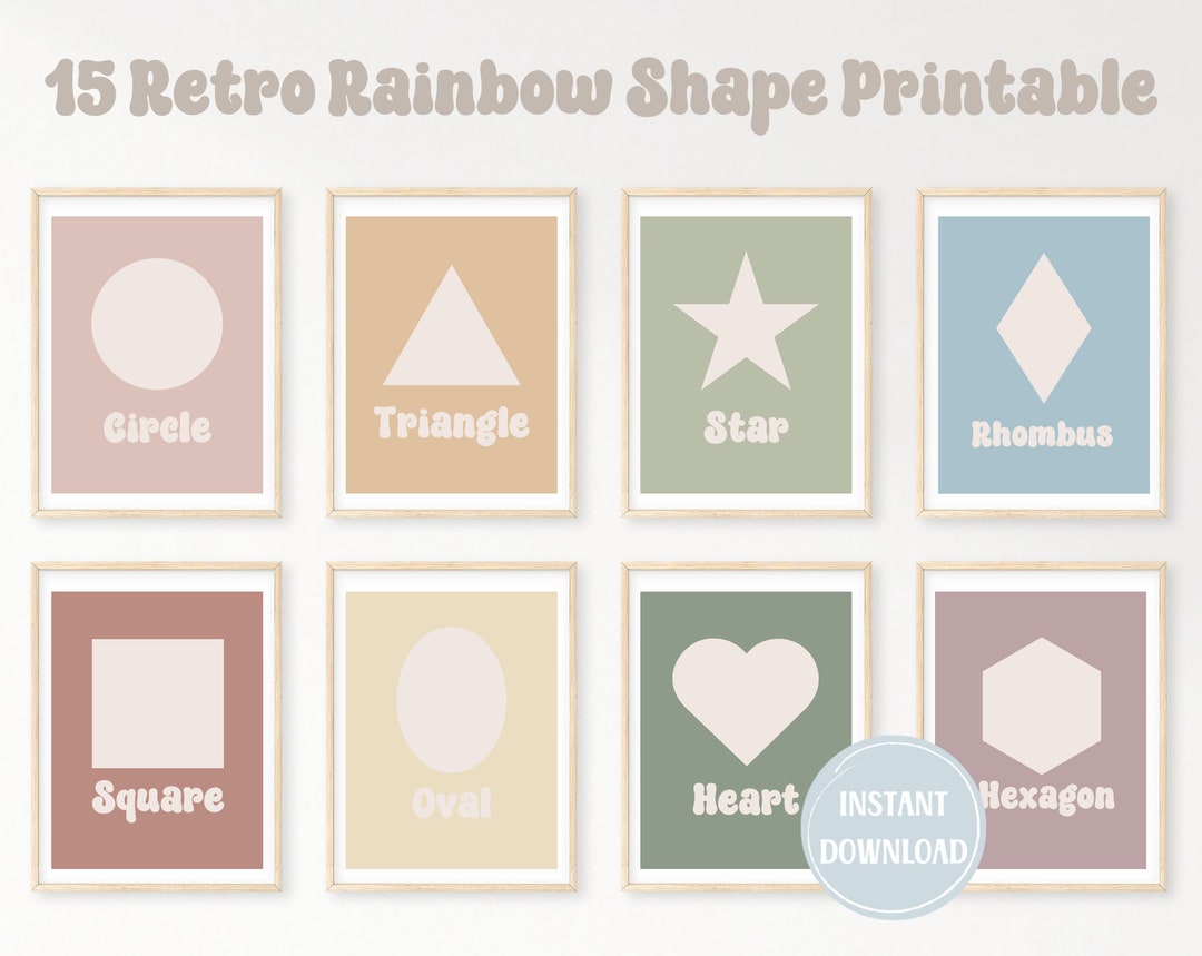 Retro Classroom Printable Retro Shapes Printable Groovy Classroom Theme ...