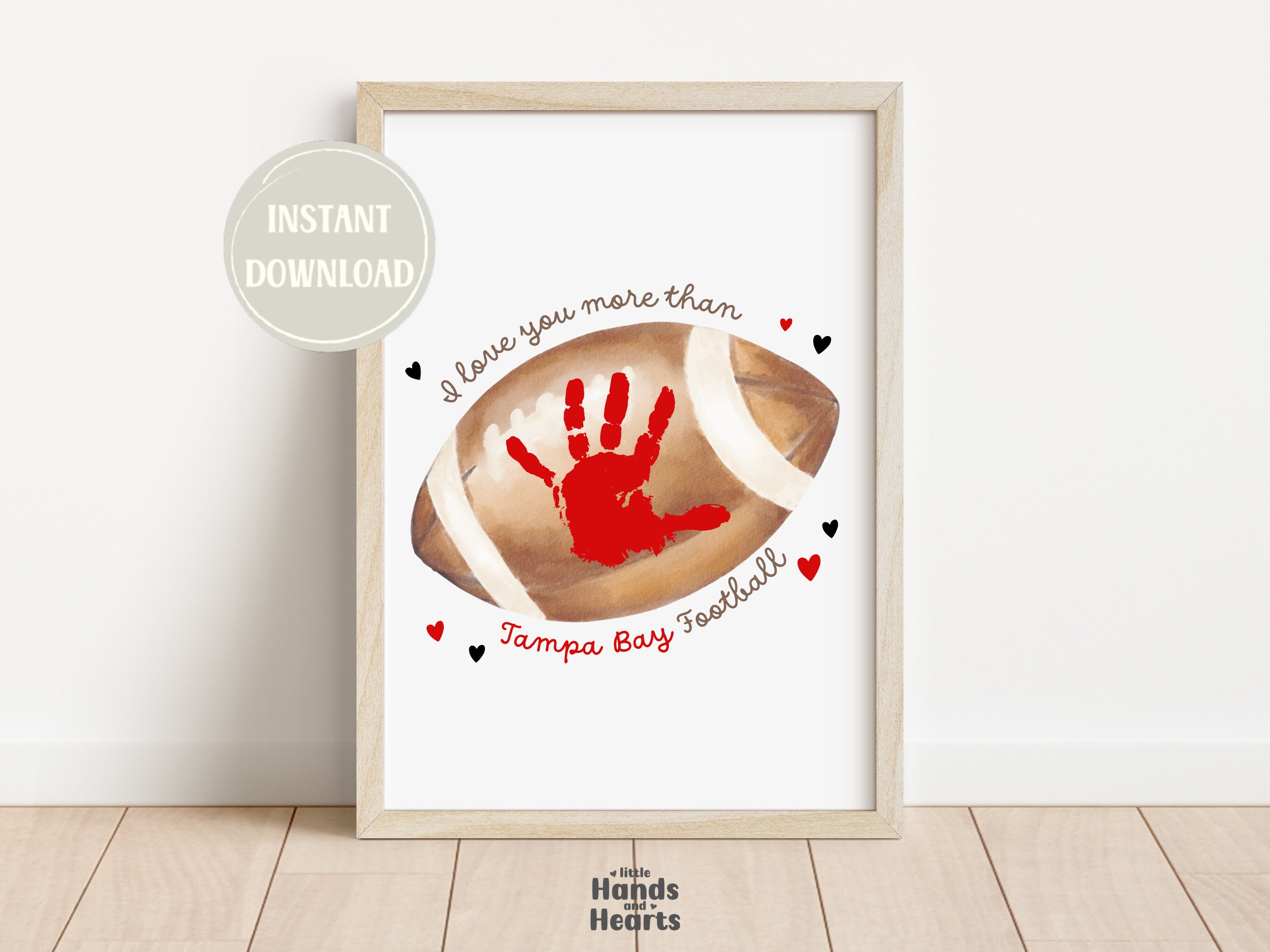 Tampa Bay Football Handprint Art Printable DIY Instant Download Fathers ...