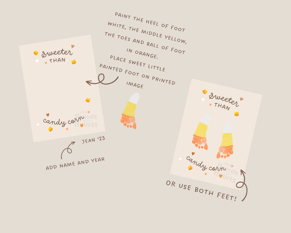 Candy Corn Footprint Craft Fall Footprint Craft Halloween Footprint Art ...