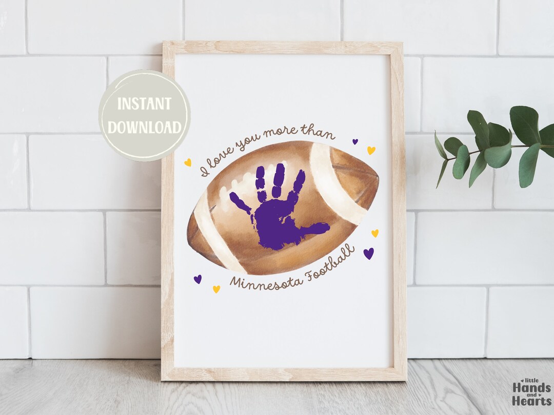 Minnesota Football Handprint Art, DIY Father's Day Gift (digital ...