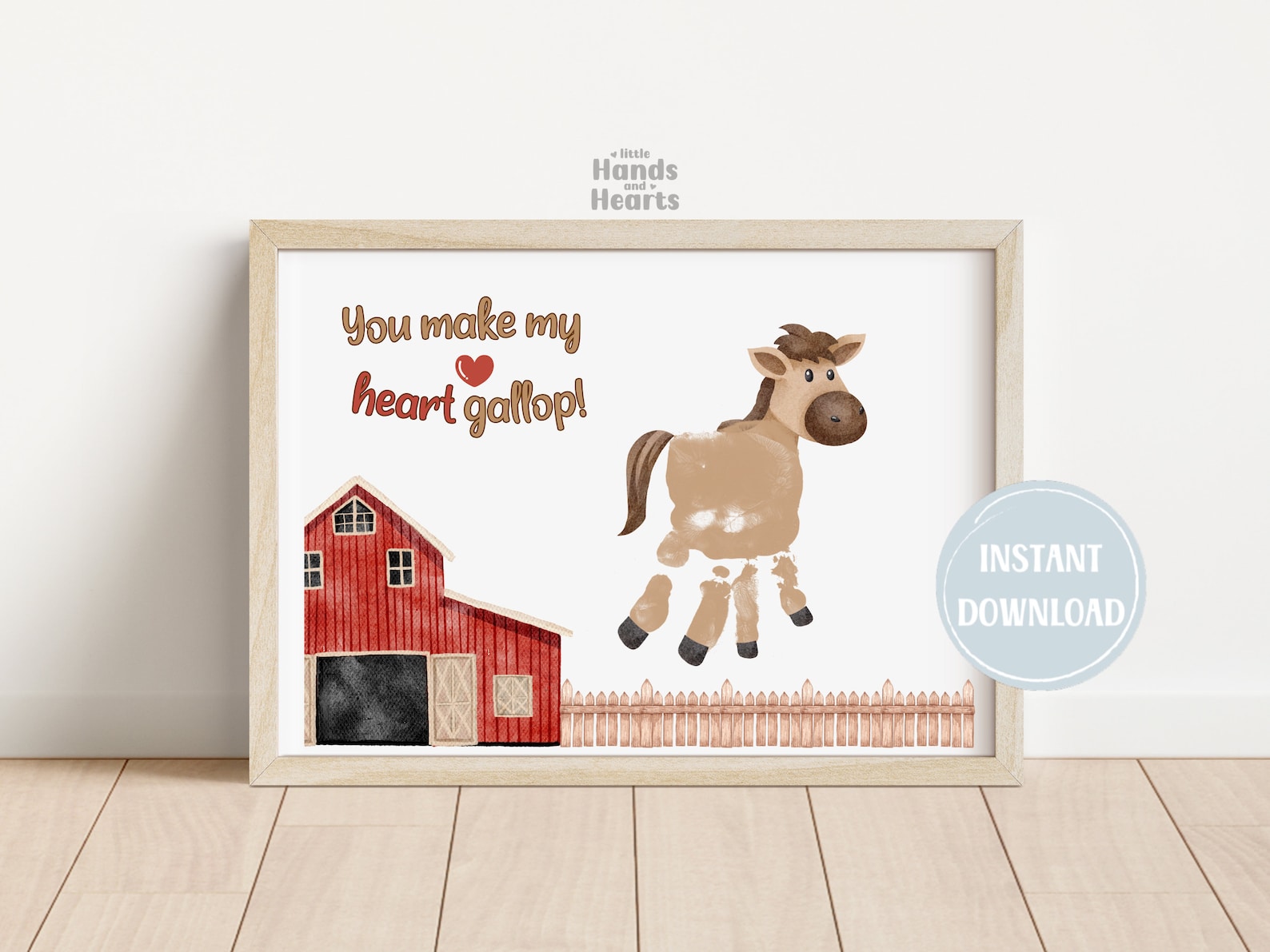 You Make My Heart Gallop - Horse Handprint Craft Personalized DIY ...