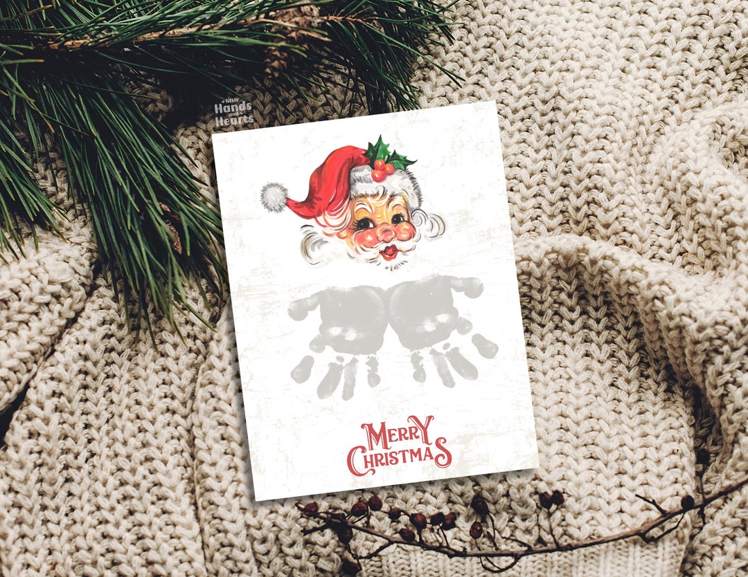 Vintage Santa Handprint Art - Create Sentimental Keepsakes! - Handprint ...