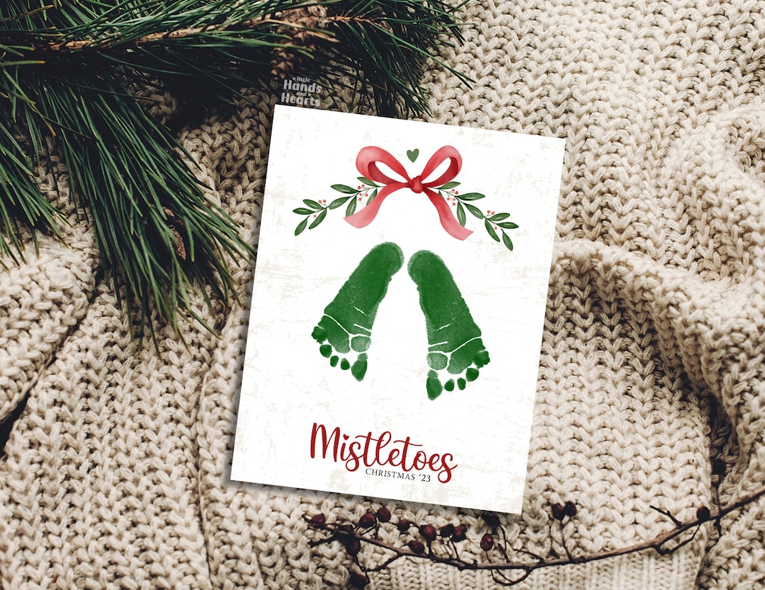 Mistletoes Footprint Art Footprint Craft DIY Gift Keepsake My First ...
