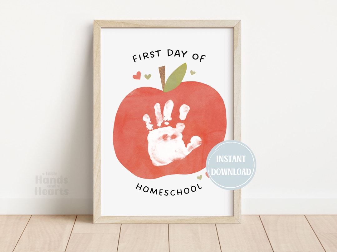 Apple First Day of School Handprint Craft Homeschool First Day Craft - Etsy