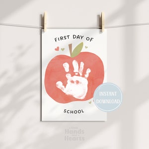 First Day of School Handprint Craft Apple First Day of School Activity ...