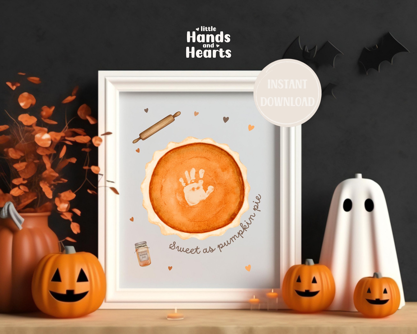 Pumpkin Pie Handprint Craft Fall Handprint Craft Handprint Art ...