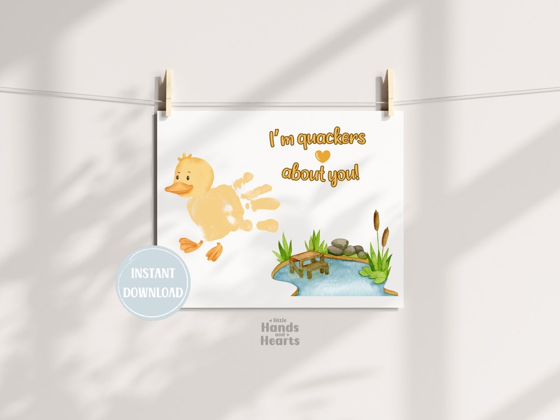 I'm Quackers About You - Duck Handprint Craft Personalized DIY Keepsake ...